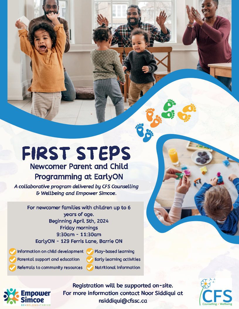 First Steps Program Now at EarlyON for Newcomer Parents and Children